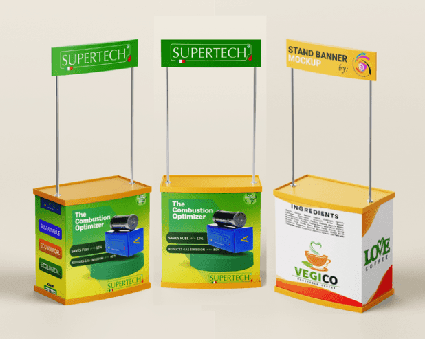 Custom Branded Display Stand in Kenya | Promo Counter with Header ...