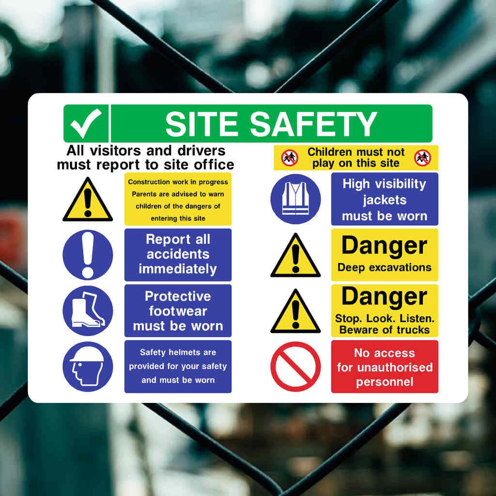 Construction Site Safety Boards | Custom Contractor Compliance Signage ...